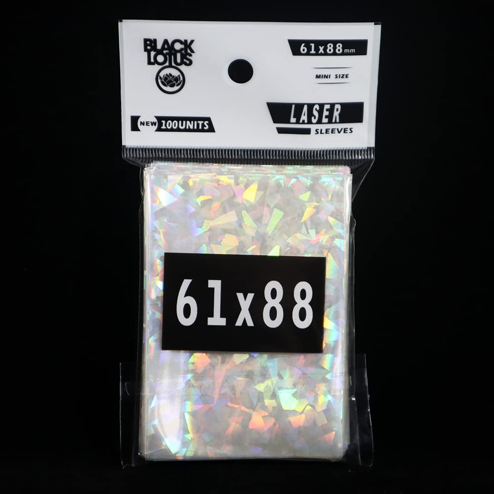 Black Lotus 100pcs Broken Glass Gemstone Laser Flashing Card Film Holographic Idol Photo Sleeves Ultra Super Protector (61x88mm)