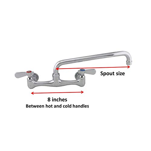 AA Faucet 8" Commercial Duty Wall Mount NO Lead Faucet with 10" Swivel Spout NSF AA-710G