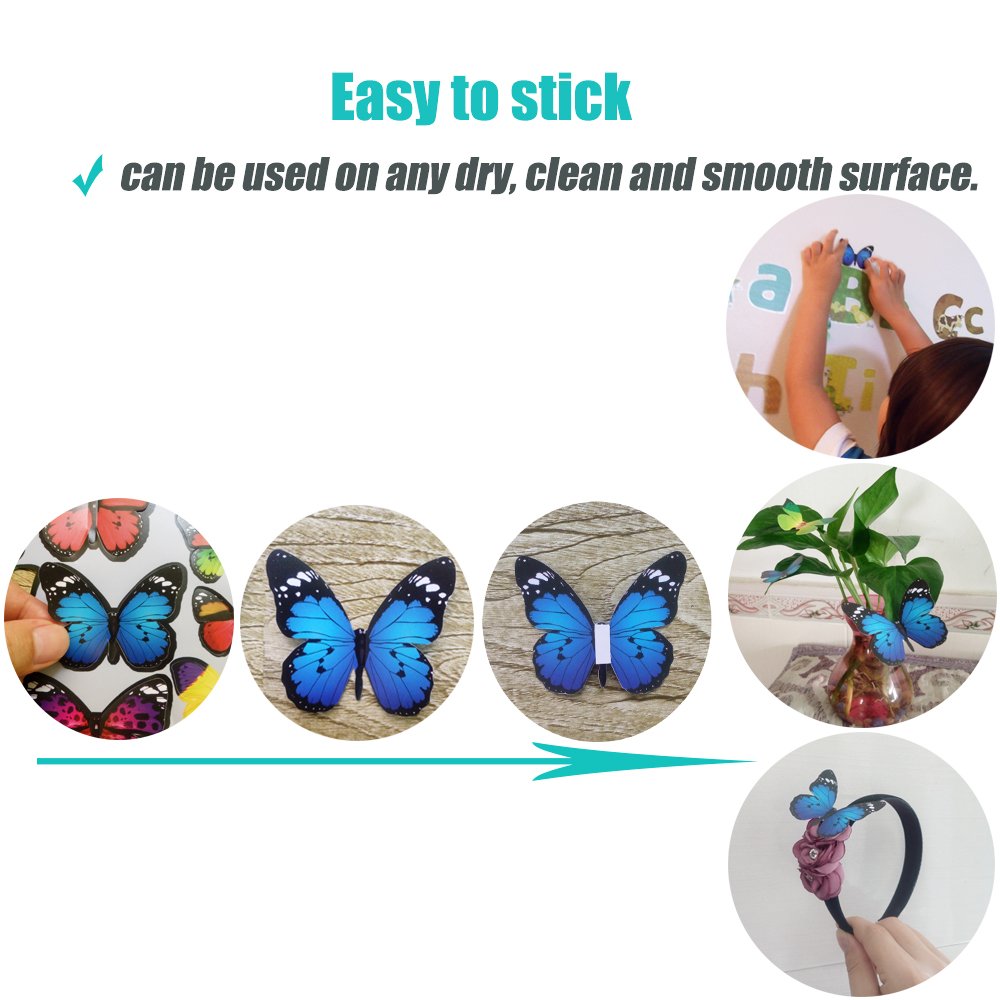 Heansun 90 PCS Butterfly Wall Decals Dragonfly, 3D Butterflies Removable Mural Stickers Wall Stickers Decal for Home Room Bedroom Nursery Decor
