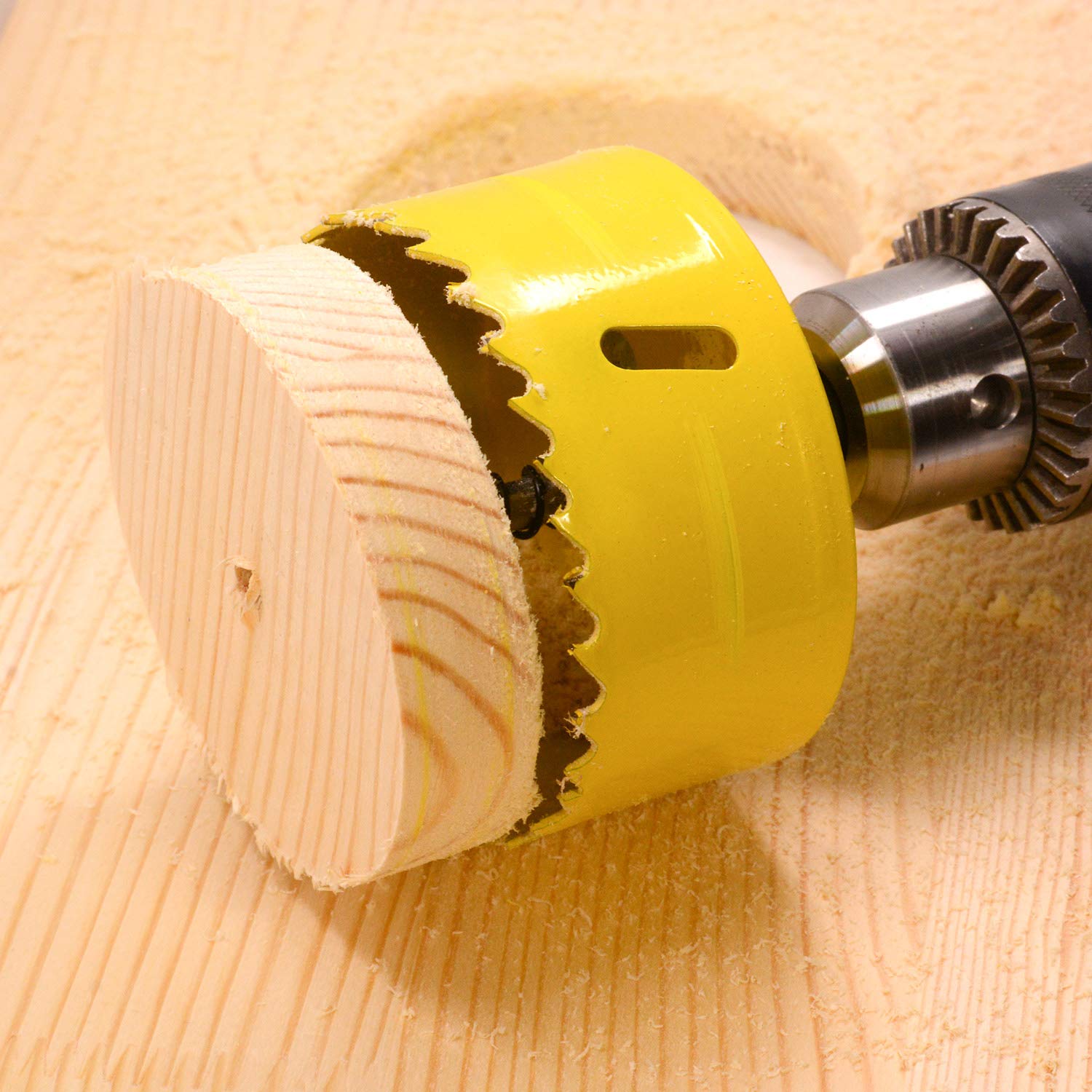Acekit 3 3/8 inch Hole Saw With 3/8 Arbor HSS Bi-Metal Hole Saw Blade And Variable Teeth Pitch For Wood,Plastic Board,Pipe,Plywood,And Soft Metal Sheet (86mm)