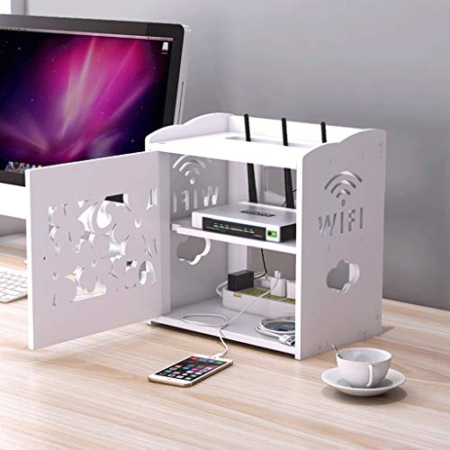Creative WiFi Router Multi-Function Storage Box Home Living Room TV Cabinet Power Cord Finishing Box White Set-top Box Bracket