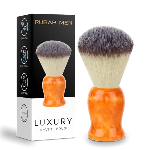 RUBAB MEN Premium Shaving Brush for Men Made with Cruelty-Free Soft Bristles |Firefly Edition| Experience Luxury Wet Shave | Boosting an Elegant Dual-Toned Handle Handcrafted by Master Craftsman