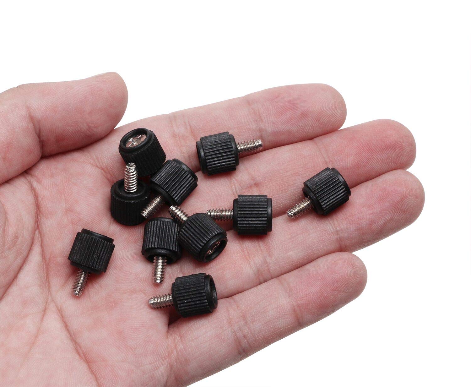 ONLYKXY #6-32 Computer Case Fastener Screws Black PC Computer Case Screw Hand Tighten Thumb Screws (10pcs)