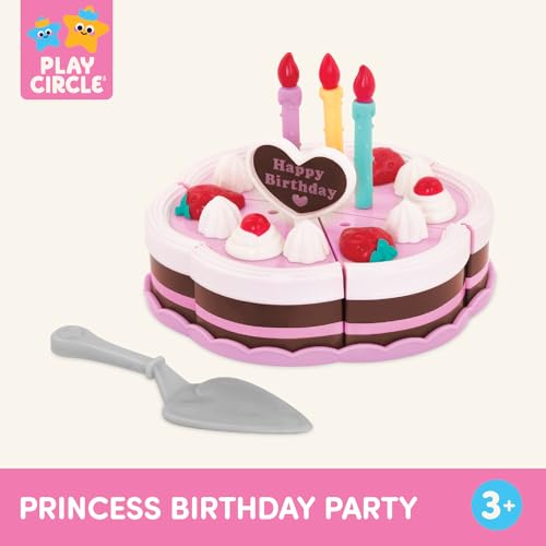 Battat- Play Circle- Birthday Cake β Toy Food β Plates & Candles Accessories- Pretend Play- Princess Birthday Party- 3 years + (24 Pcs)