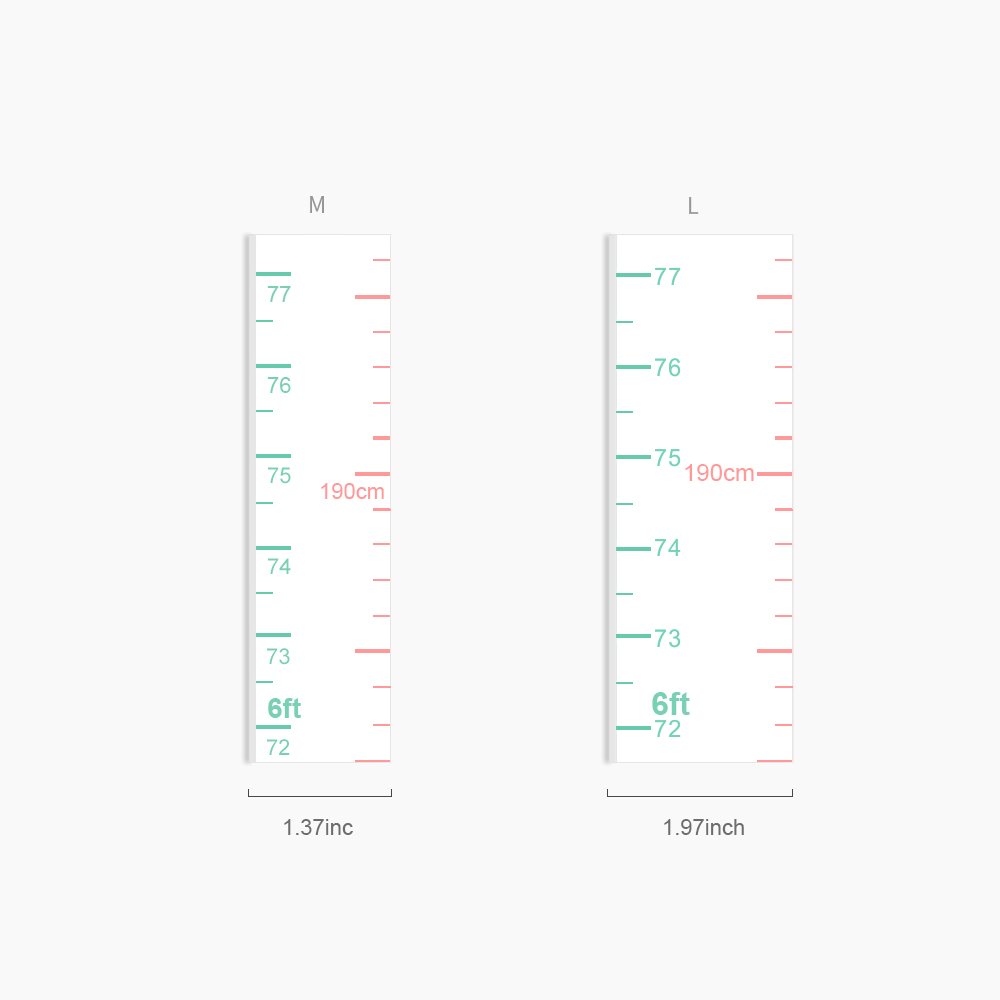 Growth Chart for Kids Height Chart Ruler Wall Decor for Measuring Kids Boys Girls, White (Large 83''x1.97'')