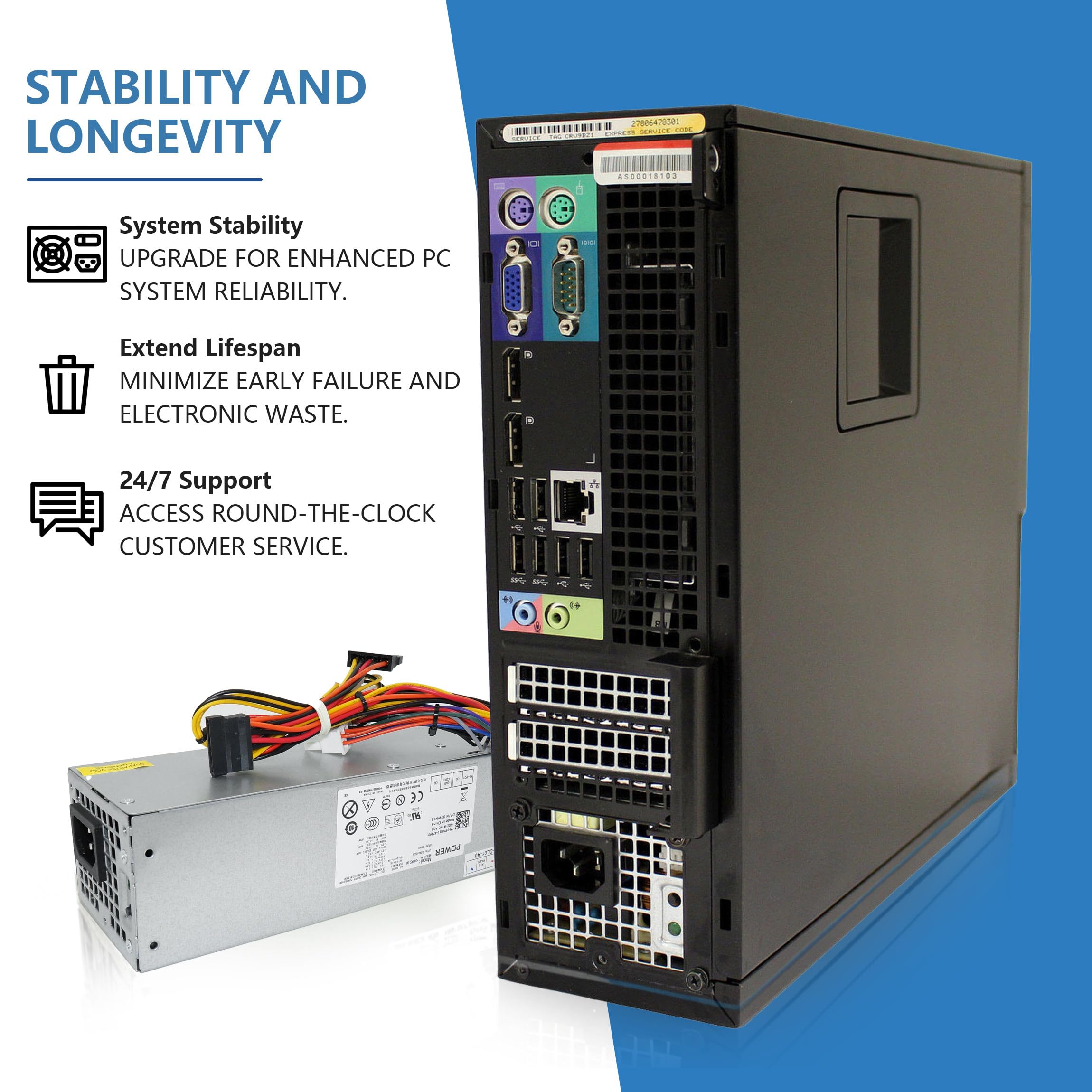 POINWER H240AS-01 H240AS-00 L240AS-00 2TXYM 3WN11 240W Optiplex 7010 SFF Power Supply for Dell Optiplex 390 790 960 990 3010 9010 Small Form Factor Systems CCCVC 3RK5T ac240as-00 D240ES-00