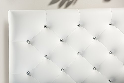 Baxton Studio Viviana Modern and Contemporary Black Faux Leather Upholstered Button-Tufted Full Size Headboard