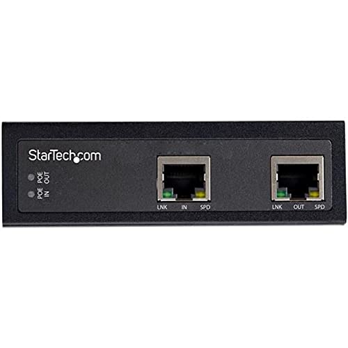 StarTech.com Industrial Single Port Gigabit PoE Extender - 60W 802.3bt PoE/PoE+/ PoE++ - 100m/ 330ft - Power Over Ethernet Network Range Extender - IP-30 - -40C to +75C, TAA