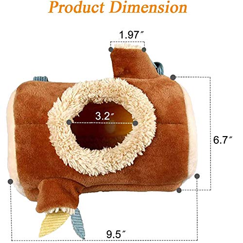 MQ Hamster Hammock Hamster Hanging Bed Hammock Toy Cage Accessories Warm Fleece Nest for Rodents Sugar Glider Guinea Pig (Brown)…
