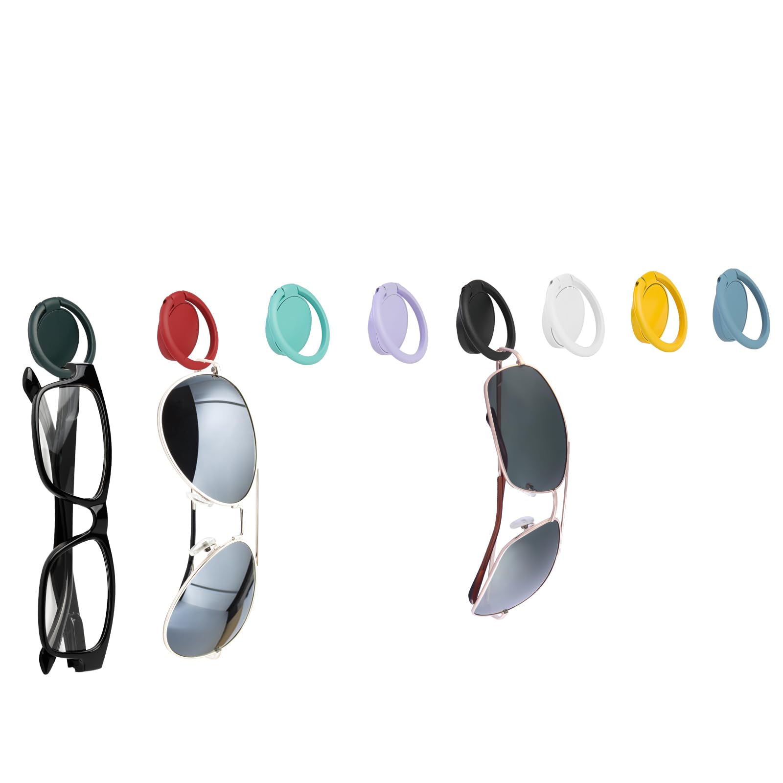 Nirxxiy 8Pack Sunglasses Organizer, Round Sunglasses Storage, sunglasses organizer wall mounted, Wall Mounted Sunglasses Holder, Hanging Sunglasses Organizer, Eyewear Display, Home Decor (8 Colors)