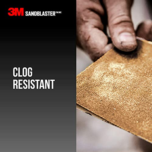 3M 11060-G-6 Sandblaster Sandpaper with No-Slip Grip Backing, Gold, 3-2/3 in. x 9 in, 60 Grit, 6 Sheets/Pack, 10 Count