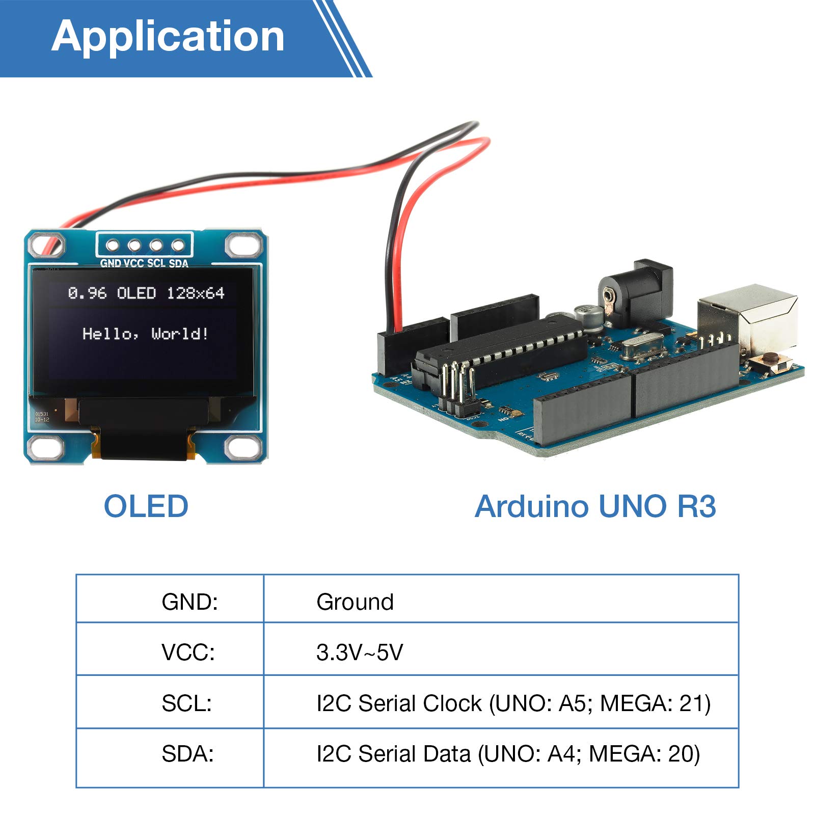 Weewooday 5 Pieces 0.96 Inch OLED Module 12864 128x64 Driver IIC I2C Serial Self-Luminous Display Board Compatible with Arduino/Raspberry PI(White)