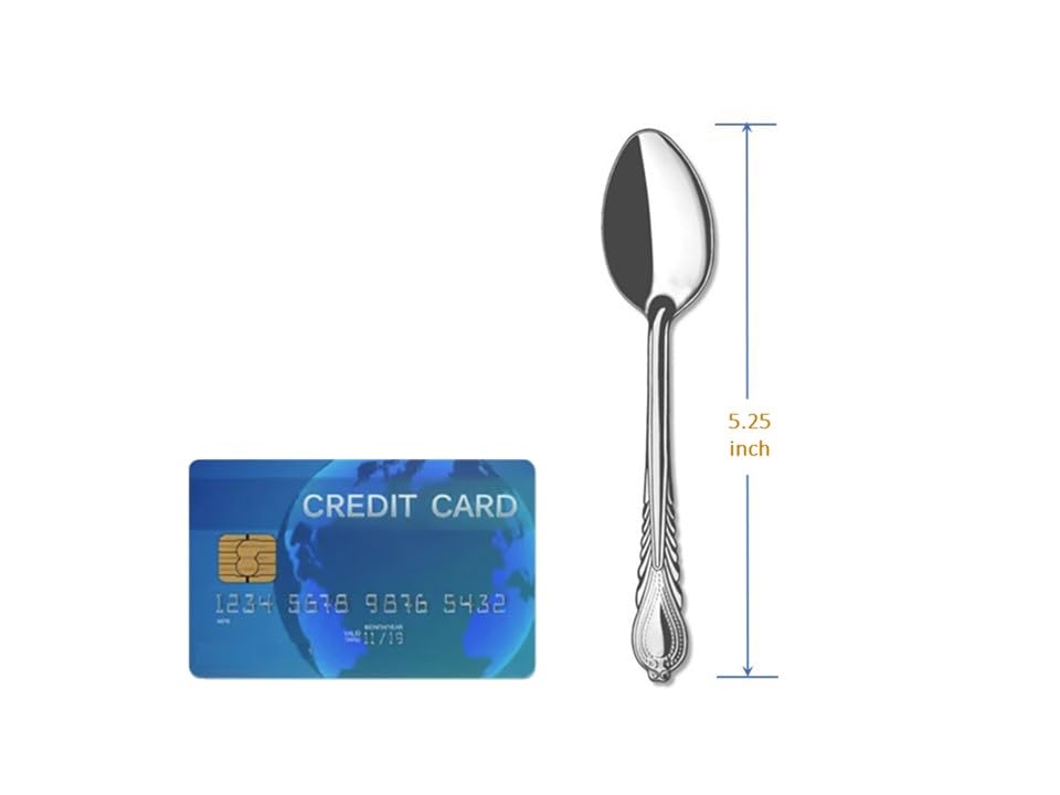 Teaspoon mini 12 Pieces Stainless Steel Demitasse Espresso Spoon Mirror Polished Dishwasher Safe Rust and Heat Resistant (12)