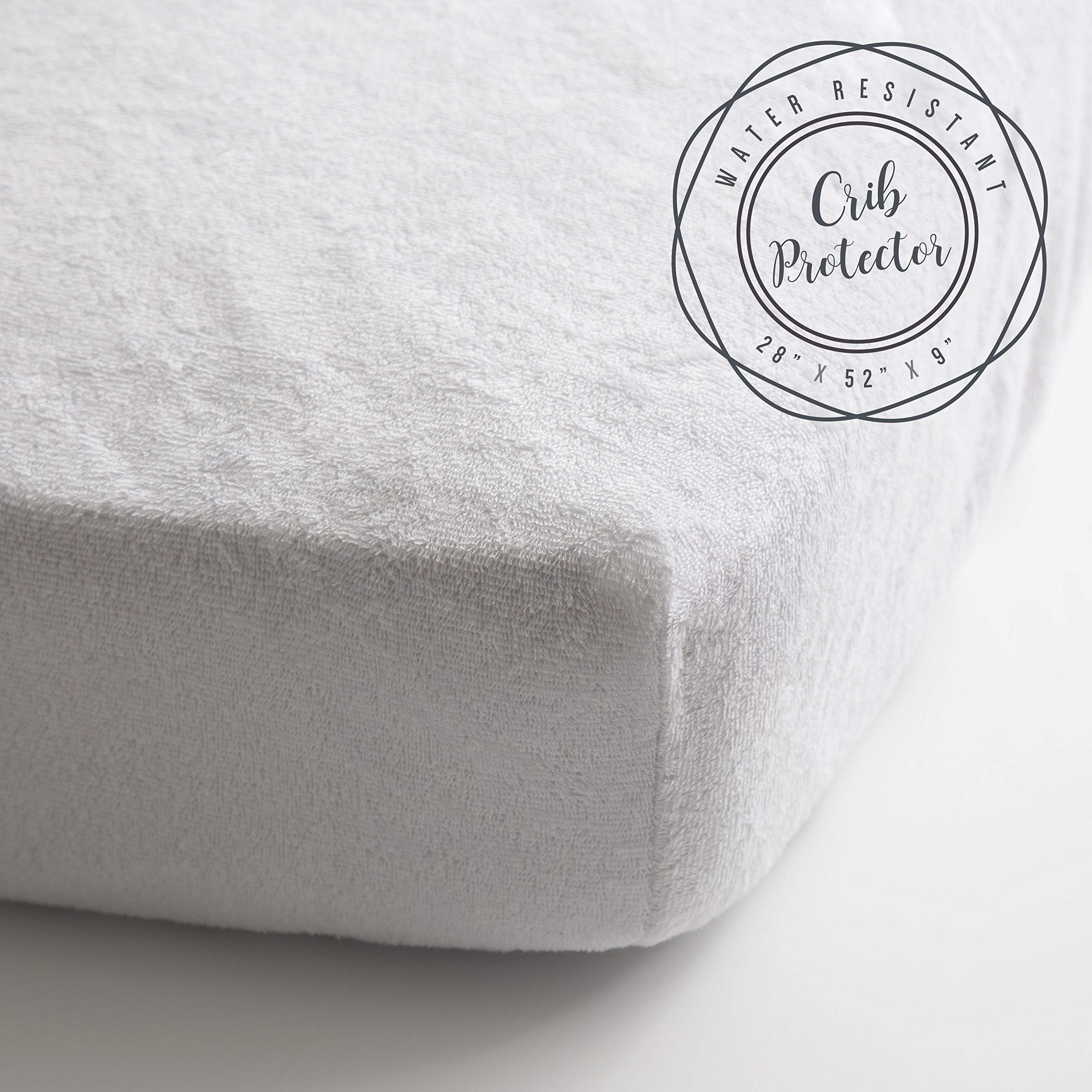 JumpOff Jo - Terry Cotton Crib Mattress Protector for Baby Crib White
