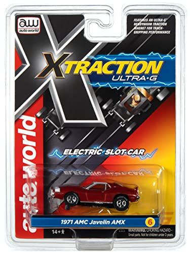 Auto World Xtraction R35 1971 AMC Javelin AMX Red HO Scale Slot Car