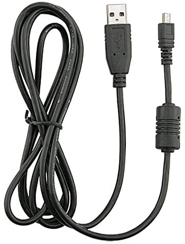 Black USB 2.0 A to 8-Pin Mini B Cable w/ Ferrite - 1.5M / 59 Inches for Nikon CoolPix P90