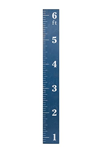 Creative Co-Op Growth Chart Ruler Wall Décor, 0.75" x 66.00", Blue