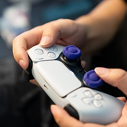 GeekShare Thumb Grip Caps for Playstation 5 Controller, Thumbsticks Cover Set Compatible with Switch Pro Controller and PS4 PS5 Controller, 3 Pairs / 6 Pcs (Purple)