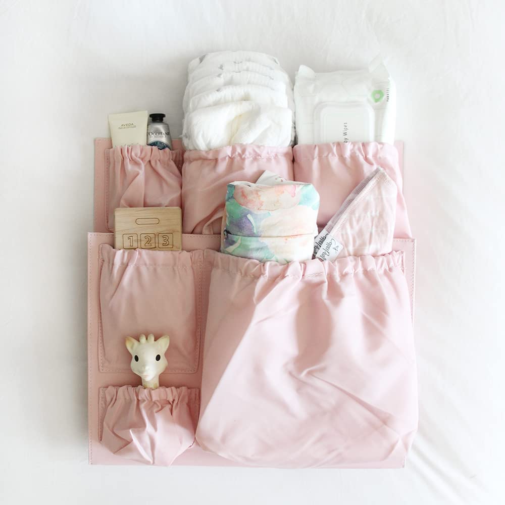 ToteSavvy Original 11-Pocket Diaper Bag Organizer Insert 14" x 10" (Original, Blush)