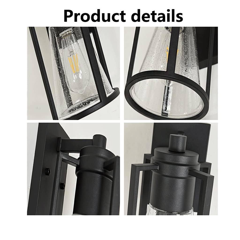 Black with 6W LED Bulb High Transmittance Lampshade Outdoor WallMounted Lamps,Waterproof and Rust Proof Exterior Wall Lamps,Suitable for Home Garden Terrace Wall Lamps Garage Front Door