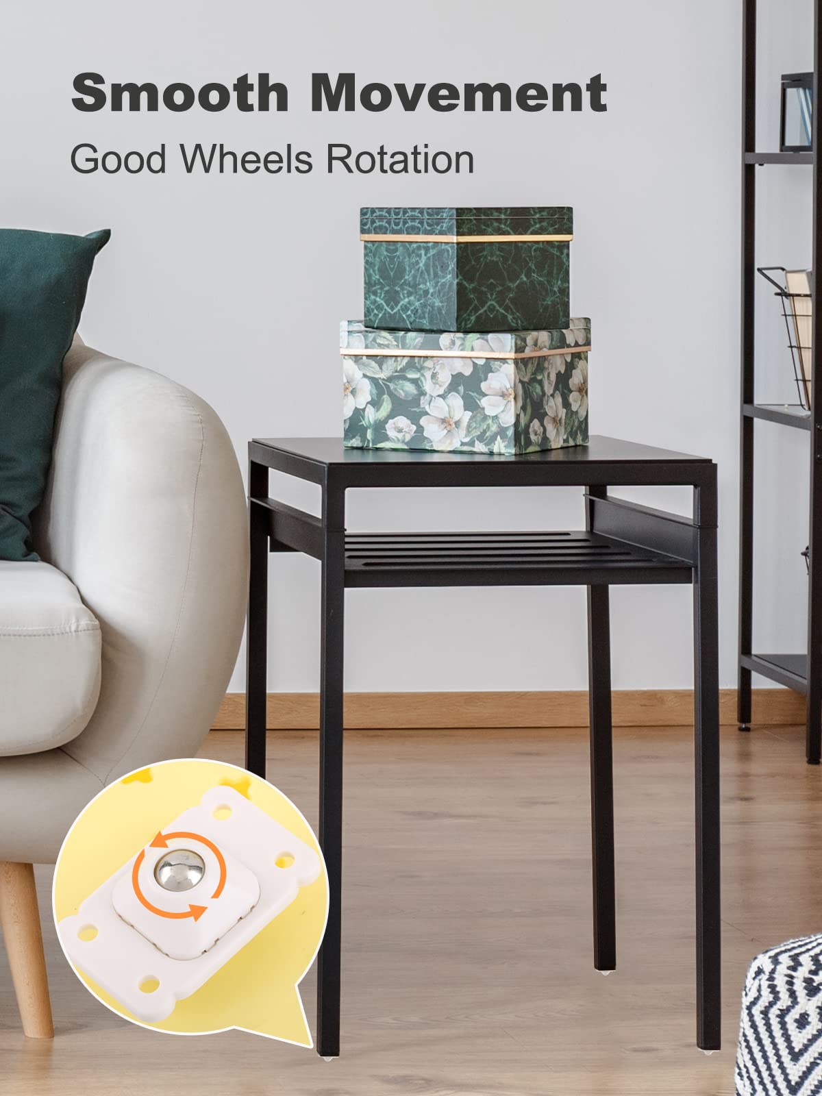 32 PCS Self Adhesive Caster Wheels, 360 Degree Swivel Mini Adhesive Wheels, Stainless Steel Paste Type Universal Pulley, Anerpoey Rotation Sticky Pulley for Trash Can, Storage Box, Furniture