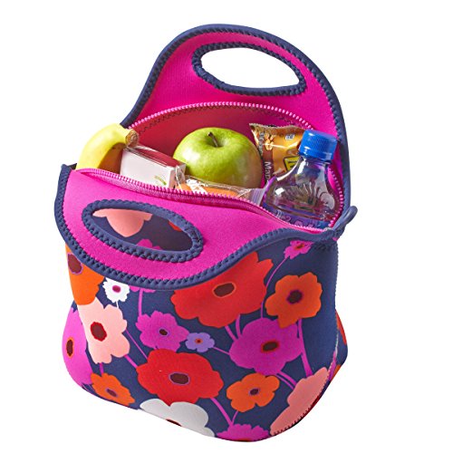 BUILT Gourmet To Go Soft Neoprene Lunch Tote Bag - Lightweight, Insulated and Reusable Lush Flower 5159629
