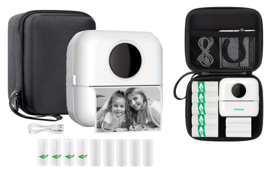 TRENDPJA - Mini Printer, Sticker Maker Machine, Bluetooth Printer for Phone, Small Pocket Printer, Wireless Label Printer, Thermal Mini Printer, Bluetooth Photo Printer for Scrapbooks, and DIY Crafts