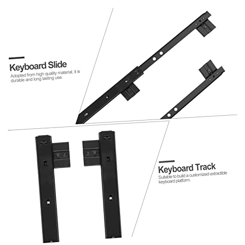 Abaodam 3 Pairs Keyboard Rails Computer Stands Table Tray Drawer Guides Keyboard Tray Under Desk Computer Drawer Tray Under Desk Pull Out Drawer-Design Rack Multi-Functional Keyboard Rail
