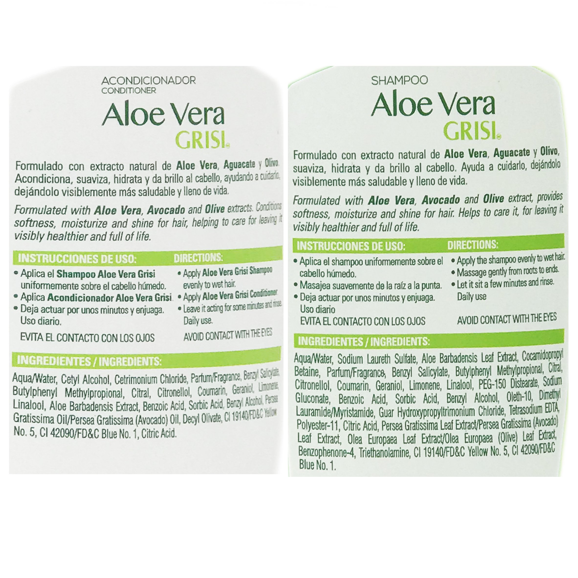 Aloe Vera Shampoo Conditioner Combo by Grisi.. Deep Repair, Multi Nutrition.. 13.5 oz each (2 Pack) ... iwgl