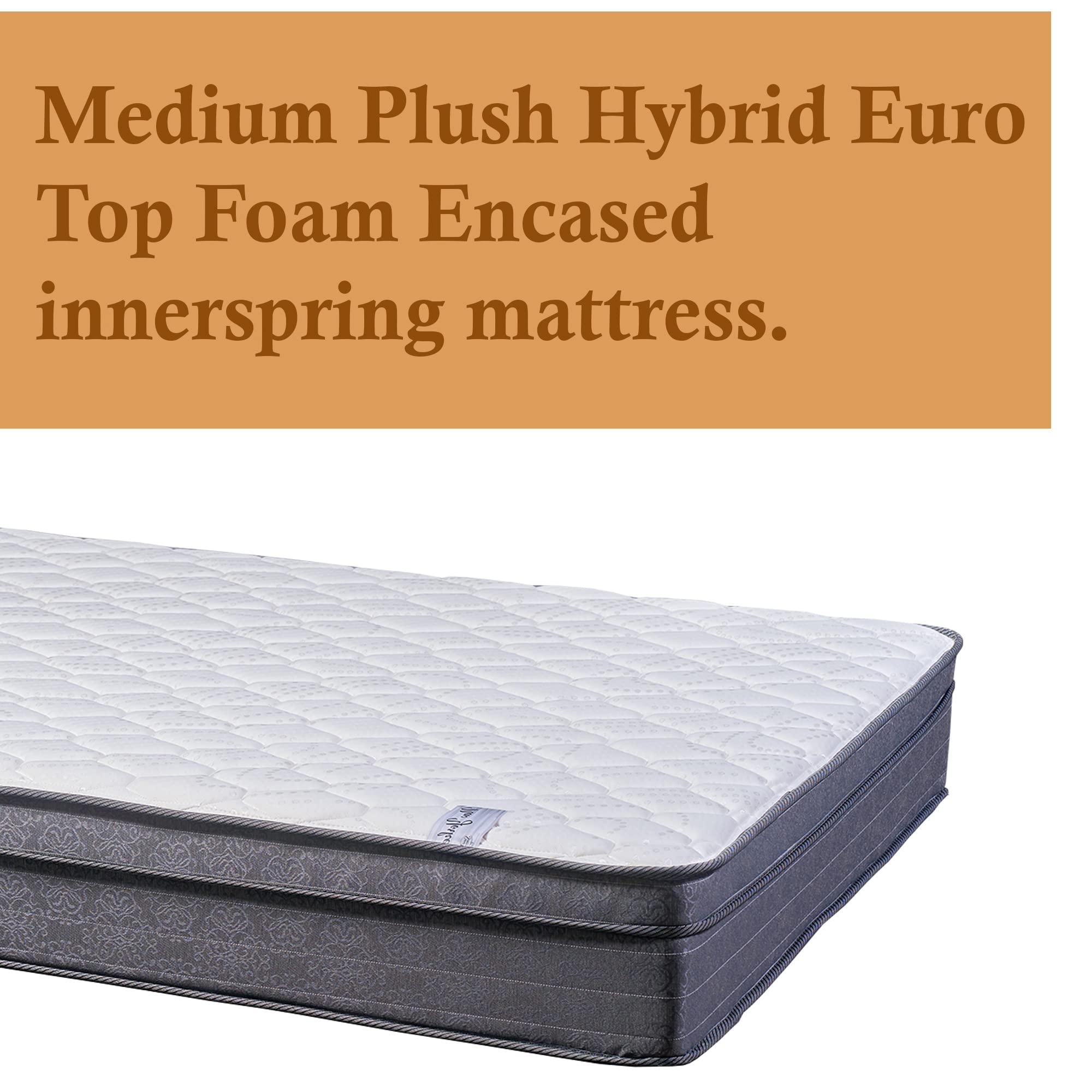 Continental Sleep 10-Inch Plush Foam Encased Hybrid Eurotop Innerspring Fully Assembled Mattress, Full
