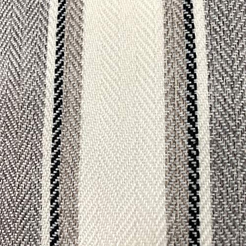 BLUETTEK Cool Stripe Pillow Cases Cotton Linen Square Decorative Throw Cushion Cover 18 Inches by 18 Inches (Light Gray)
