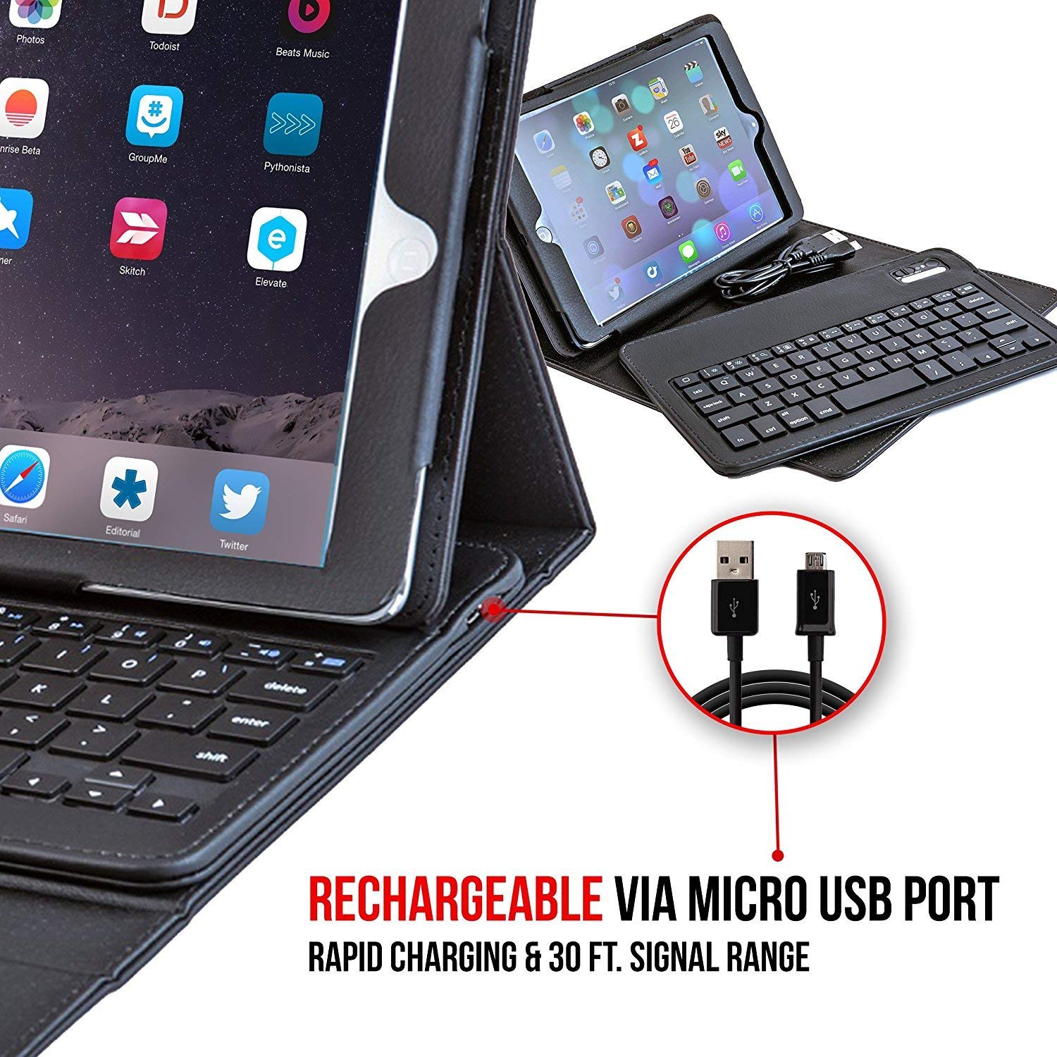 Alpatronix iPad Case with Keyboard, 9.7 inch KX130 Leather iPad Cover w/Detachable Wireless Bluetooth Keyboard Compatible w/Apple iPad 6 (2018), iPad 5 (2017), iPad Pro 9.7 & iPad Air 2/1 β Pink