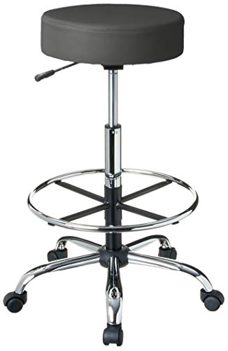 Boss Office Products Adjustable 16" Drafting Stool, Grey