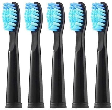 YUNCHI Electric Toothbrush Replacement Heads 5 Pack Compatible with Fairywill FW-507/508/551/917/959, for FW-D1/FW-D3/FW-D7/FW-D8, for Fairywill Toothbrush Refills - Black