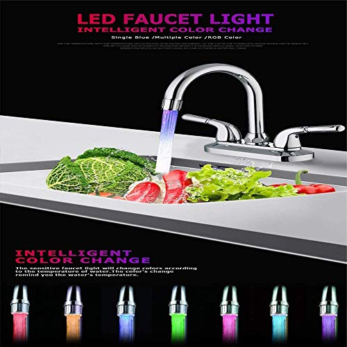 7 Color LED Light Changing Glow Shower Stream Water Faucet Tap for Kitchen Bathroom 1 PCS