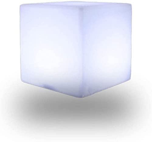 HTZ Party Led Luminous Square Stool Courtyard Lamp,Outdoor Indoor Night Light 16-Inch Cordless Cube 16 Color Home Garden Decoration/43Cm/16.9 inch (Color : 50cm/19.6 Inch)