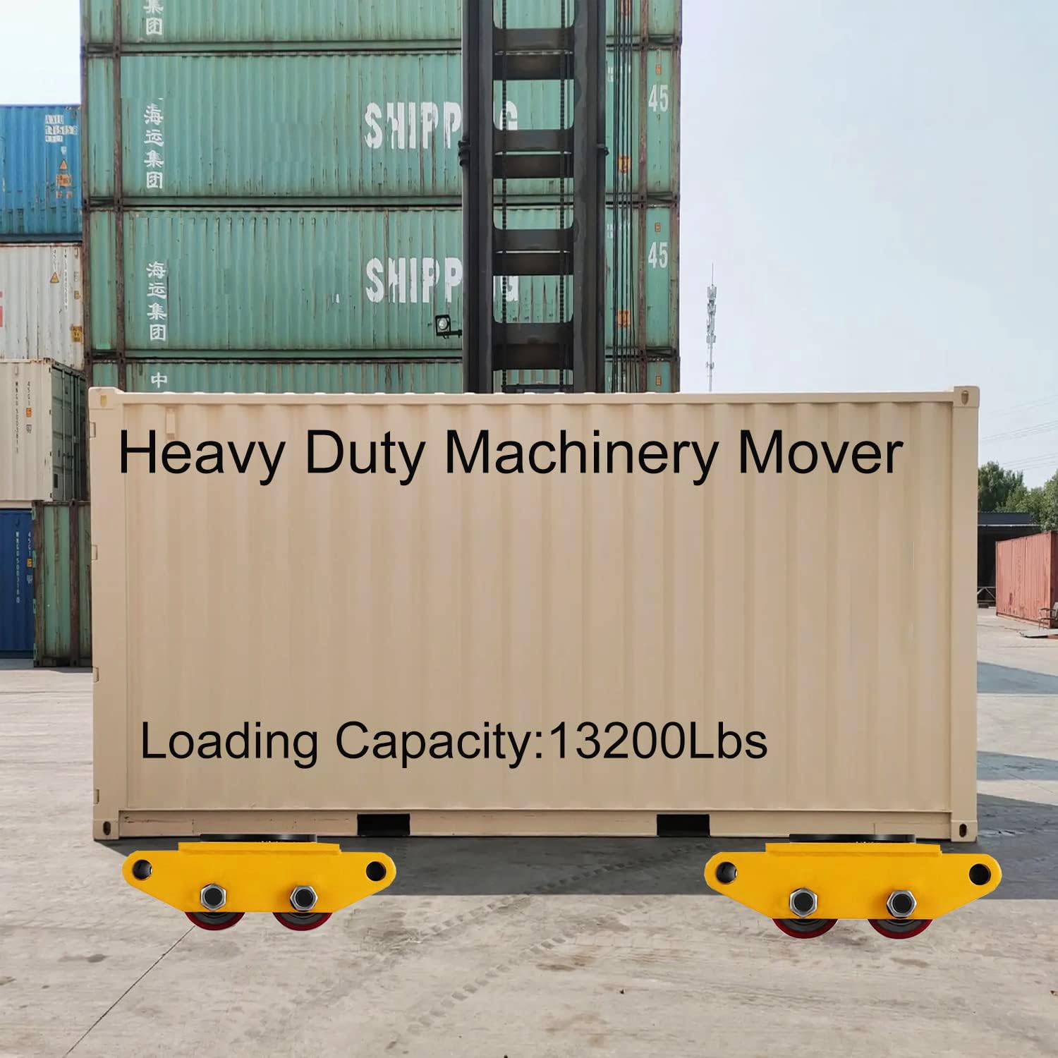 6T Industrial Machinery Mover with 360° Rotation Plat 13200lbs Machinery Moving Skates with 4 Roller Wheels Machinery Mover Dolly Skate, Orange, 1PC