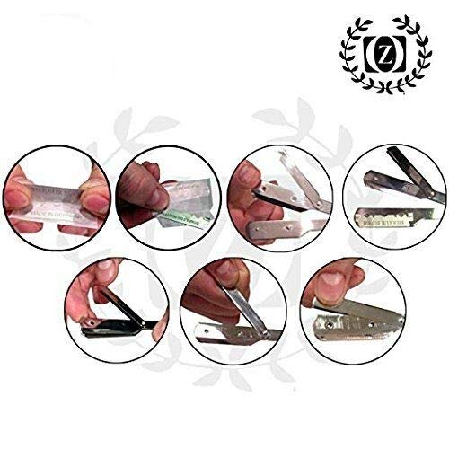 Straight Edge Barber Razor for Close Shaving - Professional Straight Blade Razor for Men with Free Double Edge Blades- Mens Straight Razor Kit