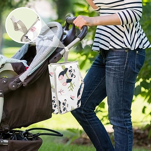 Bulletgxll Cute Panda Portable Diaper Changing Pad Waterproof Changing Pad with Baby Tissue Pocket and Magic Stick for Newborn Baby.