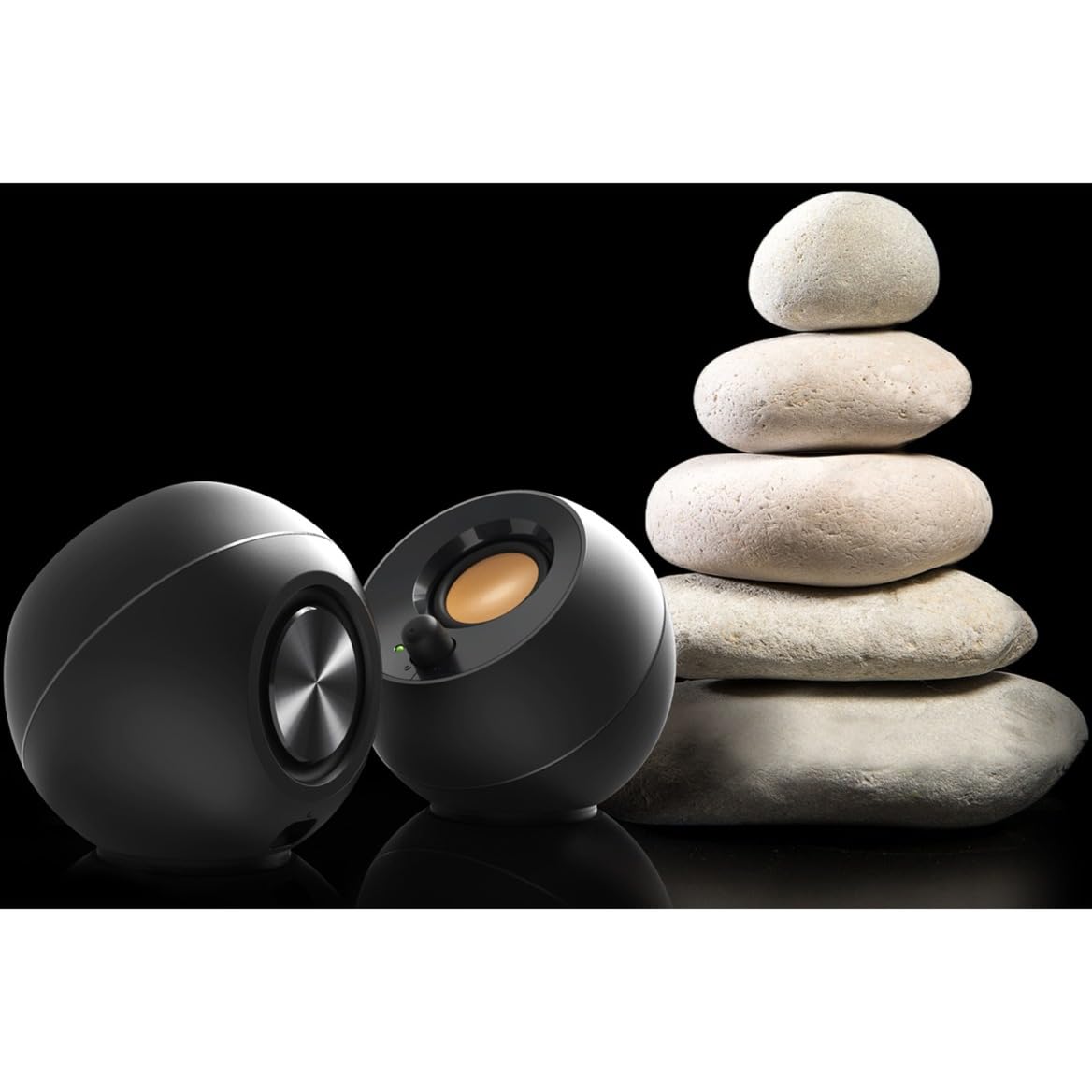 Creative Pebble 2.0 USB-Powered Desktop Speakers with Far-Field Drivers and Passive Radiators for Pcs and Laptops (Black)