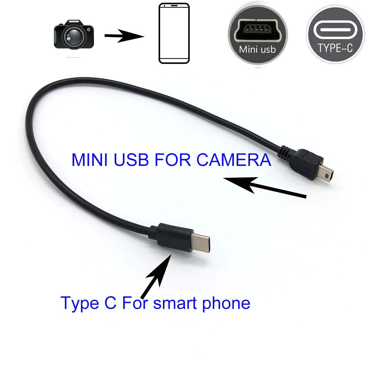 GuangMaoBo OTG Data Cable Type-C to Mini USB Camera