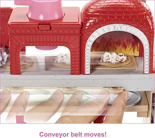 Barbie Pizza Chef Doll & Playset, Toy Oven & Counter with Sliding Conveyer Belt, Molds, 3 Dough Colors & Accessories (Amazon Exclusive)