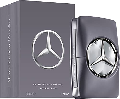 Mercedes-Benz Man Grey - Elegant Fragrance With Sensual Amber Woody Notes - Mesmerize The Senses With Original Luxury Men’s Eau De Toilette Spray - Endless Day Through Night Scent Payoff - 3.4 OZ