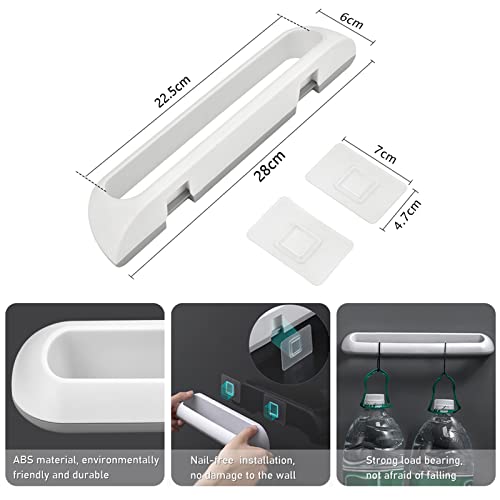 AUSTY Hand Towel Bar Self Adhesive Wall Mounted Bathroom Towel Holder Kitchen Dishcloth Storage Rod, ABS Material, 28cm