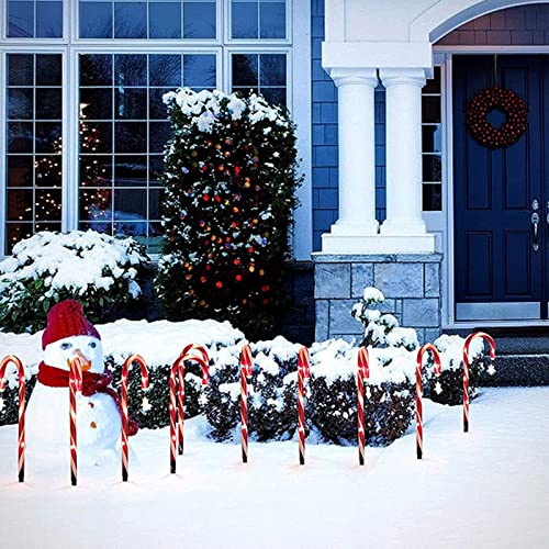 Christmas Candy Cane Lights,8Pcs Solar Christmas Candy Cane Light, Christmas Decoration, for Home Garden Passage Pathway Courtyard Lawn Decoration Light