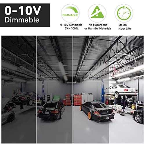 hykolity 8FT LED Shop Light, 65/75/90W LED Strip Light, [6-lamp F32T8 Fluorescent Equiv.] 3500K/4000K/5000K CCT Selectable, 130lm/W Commercial Grade LED Strip Light Fixture for Warehouse -2 Pack