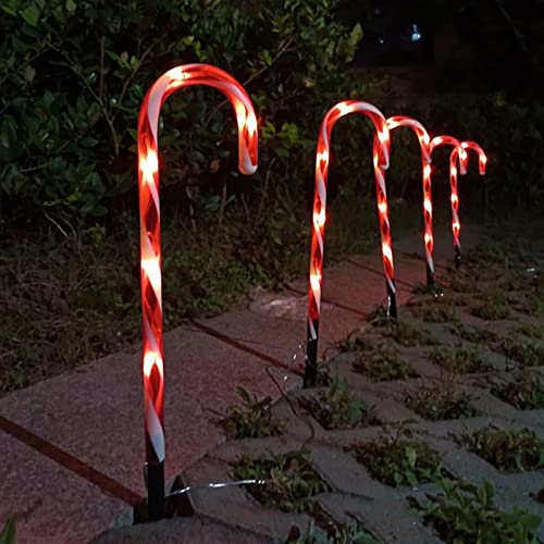 Christmas Candy Cane Lights,Christmas Candy Cane Lights, Christmas Yard Decorations, LED Home Garden Ground Plug Crutch New Year Christmas Decor