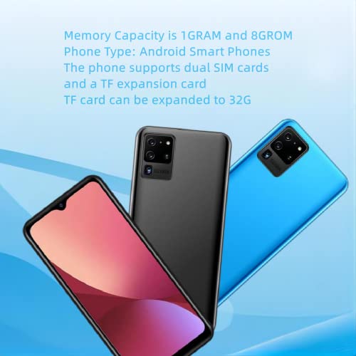aderroo 6.52in Screen，H314， Unlocked Cell Phone，1G RAM, 8G ROM，Supports 3GWCDMA : 850/2100MHZ SIM Card Frequency Band，Front and Rear Camera ，Android Smartphone(Black)