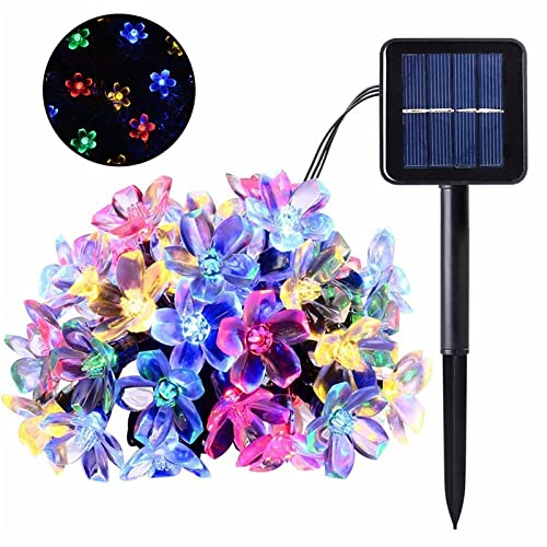 Christmas Lights,LED Solar String Lights, Outdoor Waterproof Flower Shape 8Mode Christmas Fairy Lights, Party Wedding Home Garden Decoration, 7m 50led