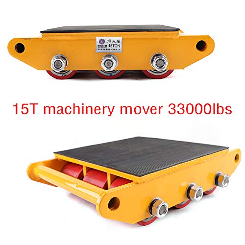 33000lbs Heavy Duty Machine Dolly Skate Machinery Roller Mover Cargo Trolley 15T